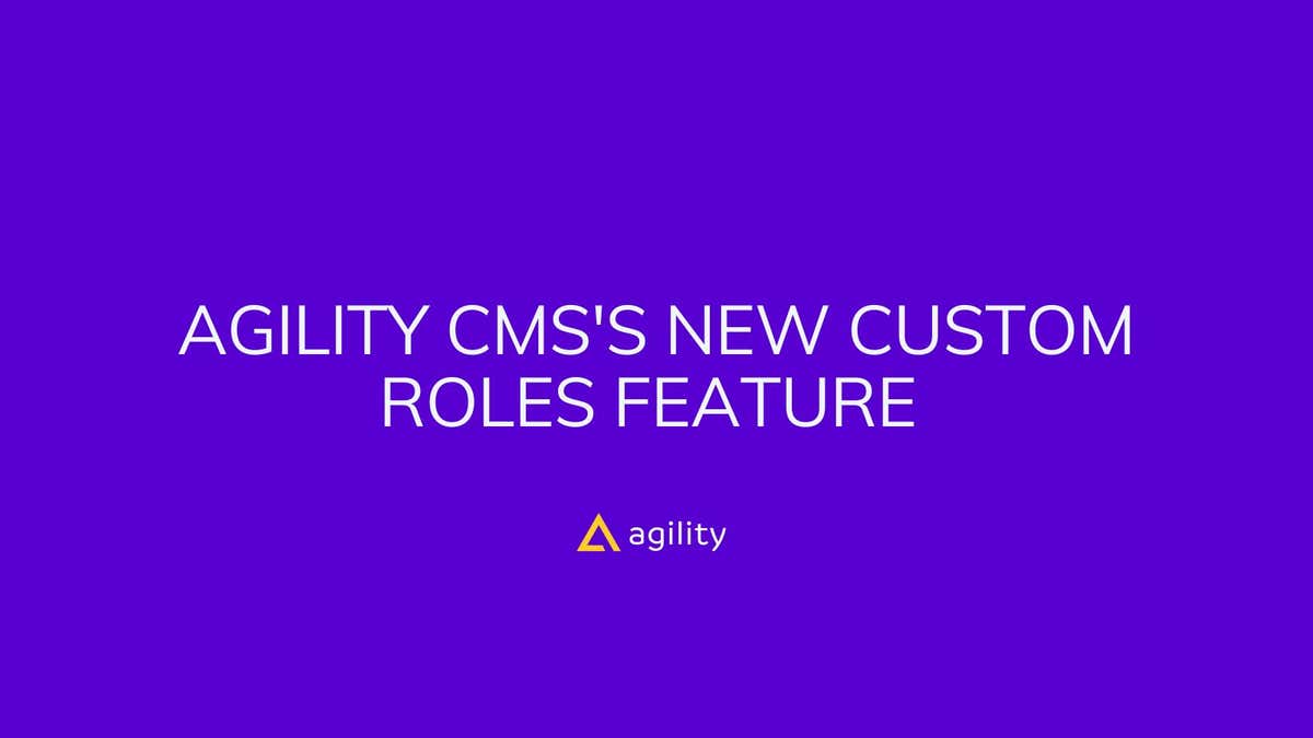 Our new custom role feature | Agility CMS